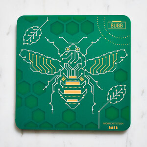PCB Coaster Ladybug & Butterfly - Machine Artist